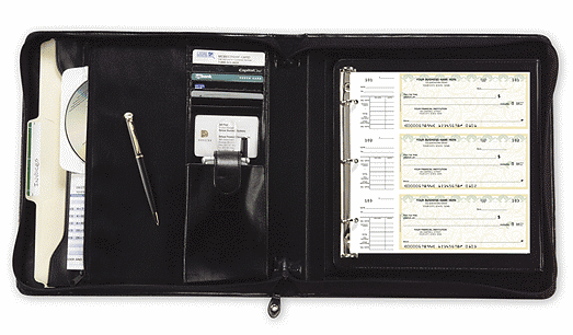 3 Ring Business Checkbook Binders - 3 On A Page Business Check Binders